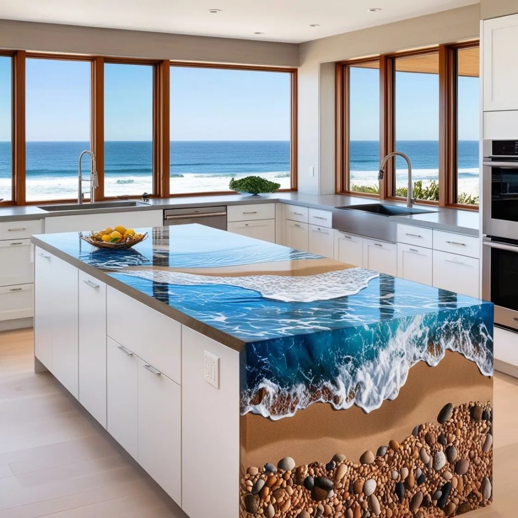 Epoxy Scene Kitchen Island: A Unique and Captivating Addition to Your Home