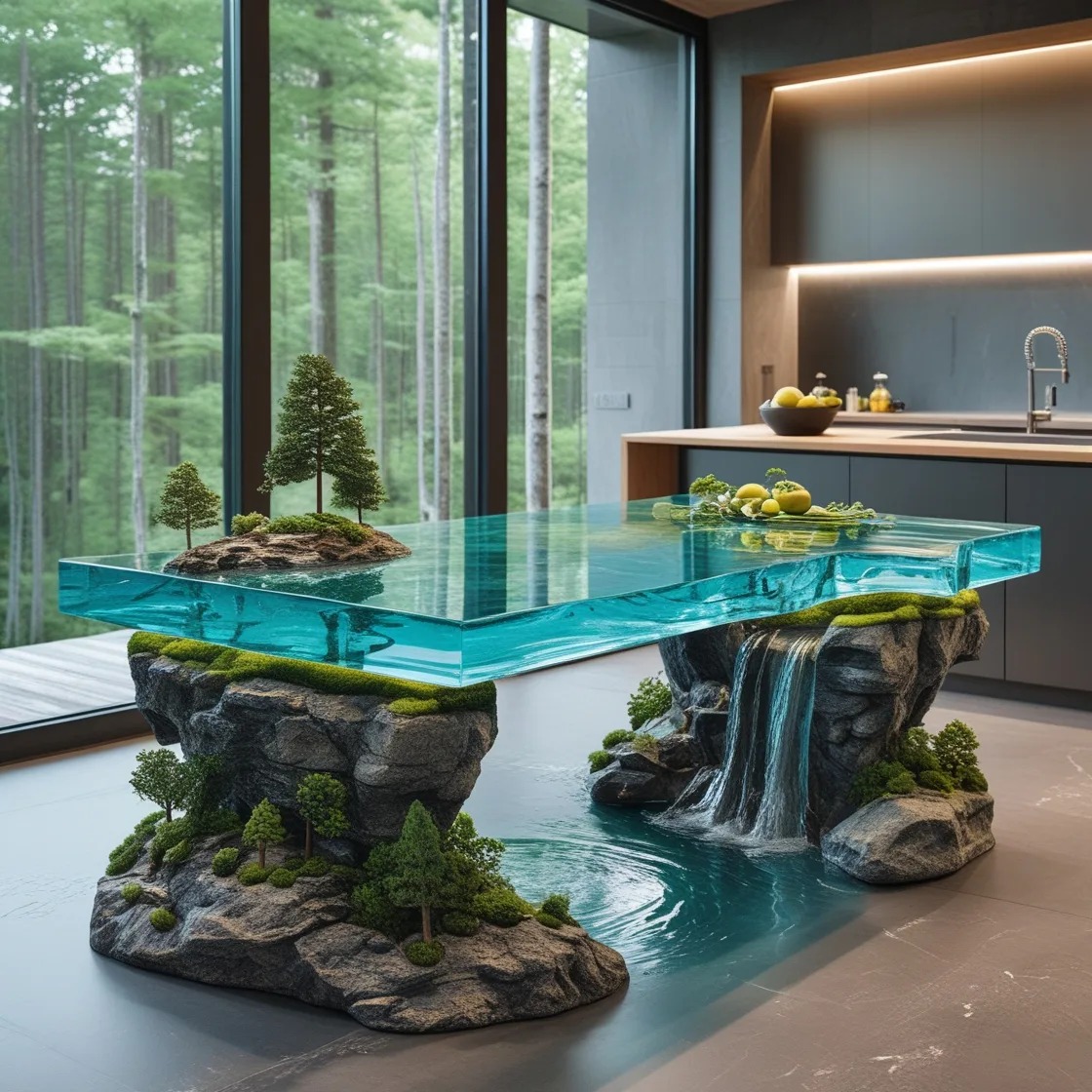 Epoxy Scene Kitchen Island: A Unique and Captivating Addition to Your Home