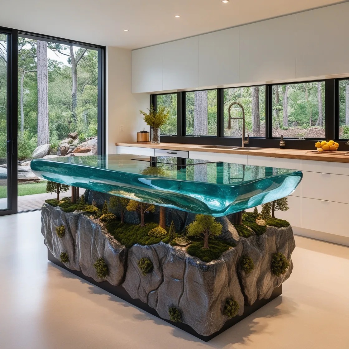 Epoxy Scene Kitchen Island: A Unique and Captivating Addition to Your Home