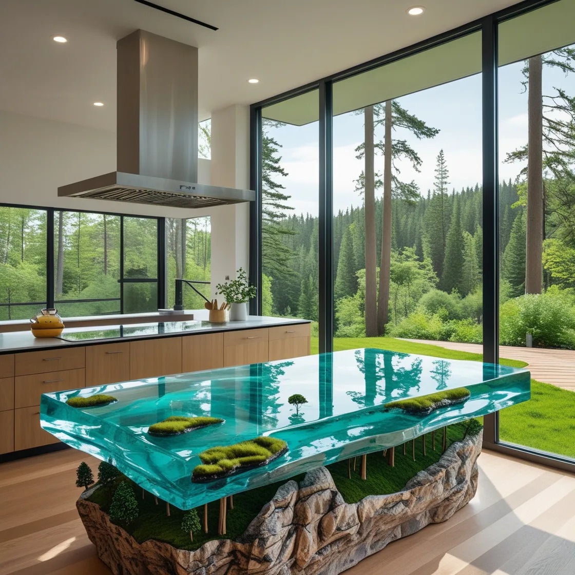 Epoxy Scene Kitchen Island: A Unique and Captivating Addition to Your Home