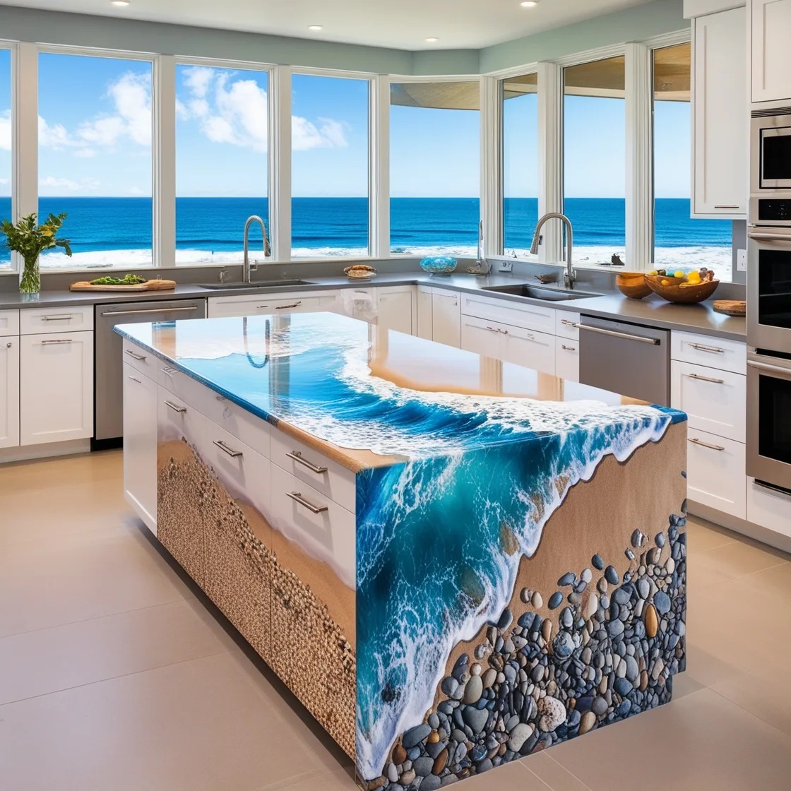 Epoxy Scene Kitchen Island: A Unique and Captivating Addition to Your Home