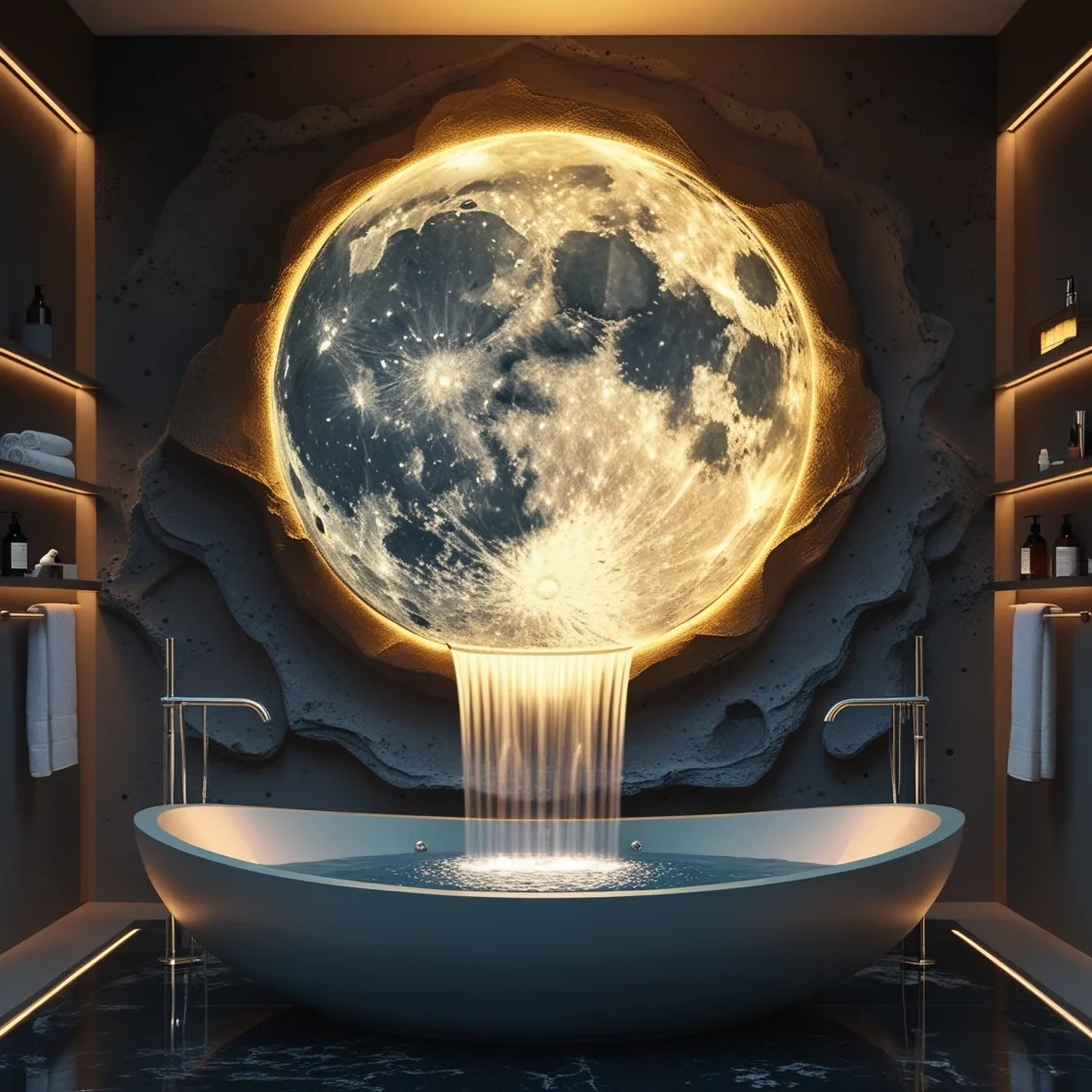 Moon-Inspired Bathroom: A Celestial Touch for Your Home