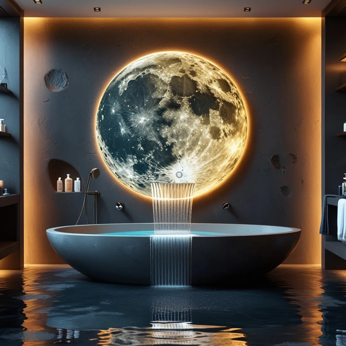 Moon-Inspired Bathroom: A Celestial Touch for Your Home