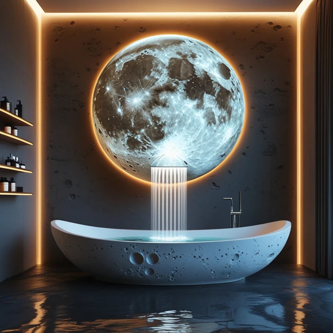 Moon-Inspired Bathroom: A Celestial Touch for Your Home
