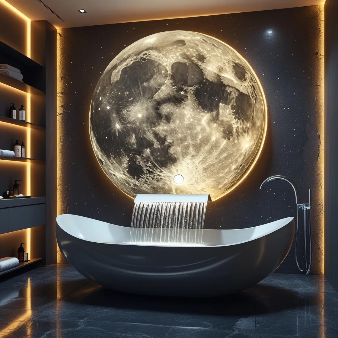 Moon-Inspired Bathroom: A Celestial Touch for Your Home